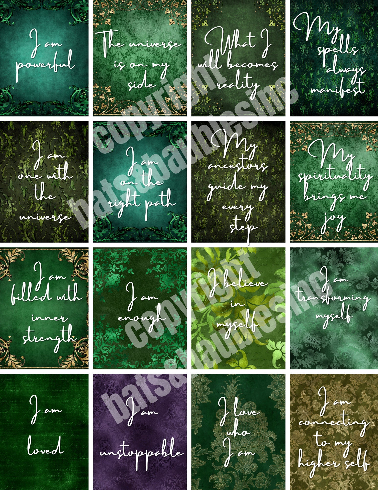 Altar Affirmation Cards Digital Download | Instant Download Altar Cards ...