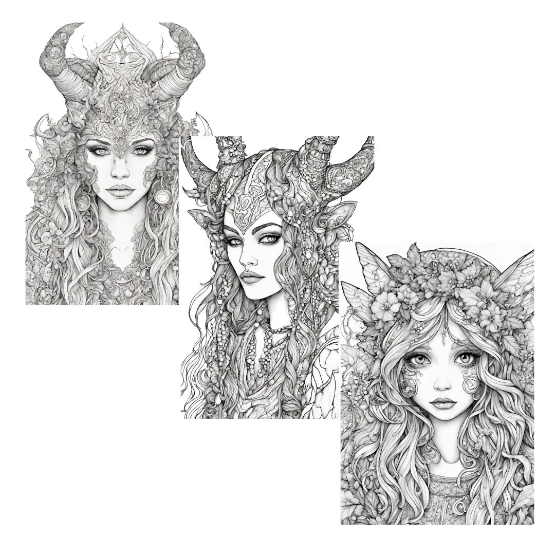 Zentangle Witch Male Female Coloring Book Witch Coloring - Etsy