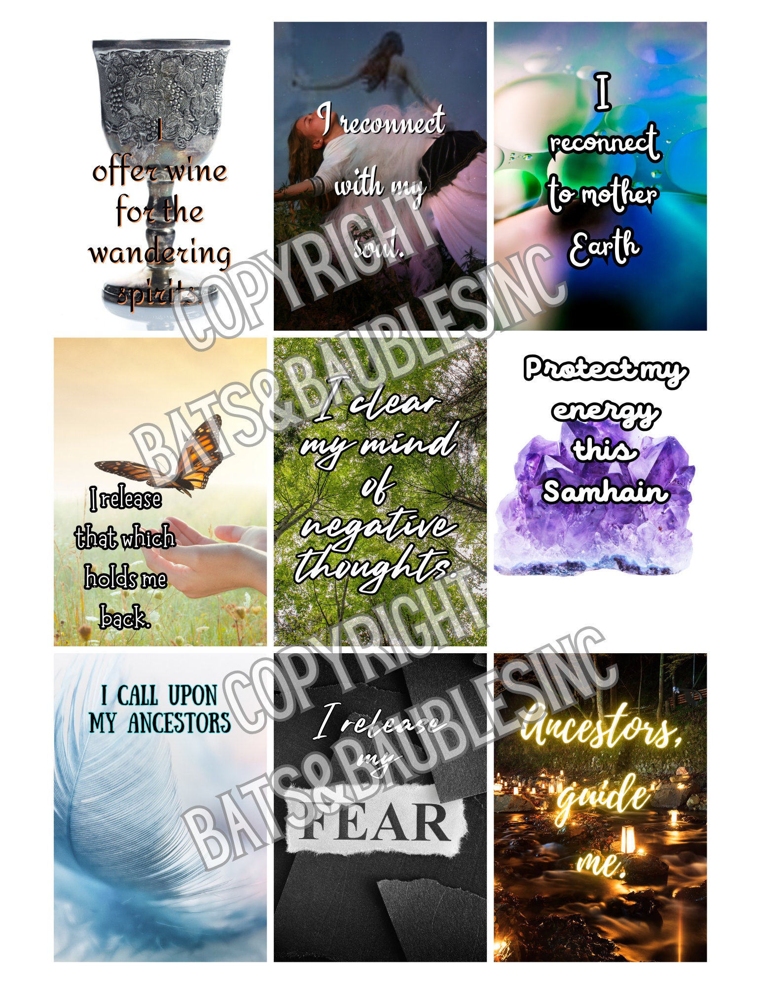 Samhain Altar Affirmation Cards for Instant Download | Celebrate ...