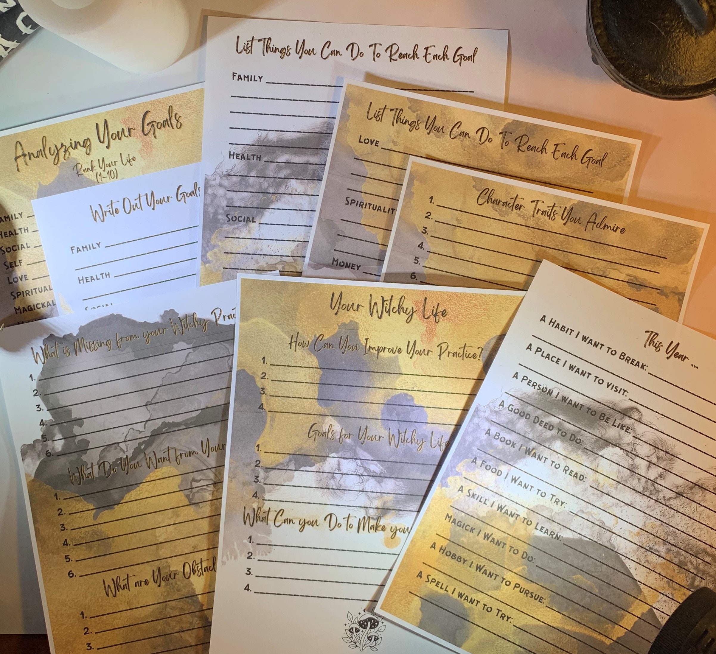 Witchy Vision Board Manifestation Bundle Kit | INSTANT DOWNLOAD Vision ...