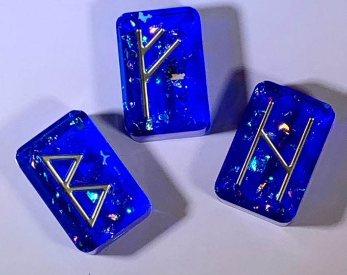Rune Casting | Resin Blue Rune Stones | Viking Rune Stones | Divination ...