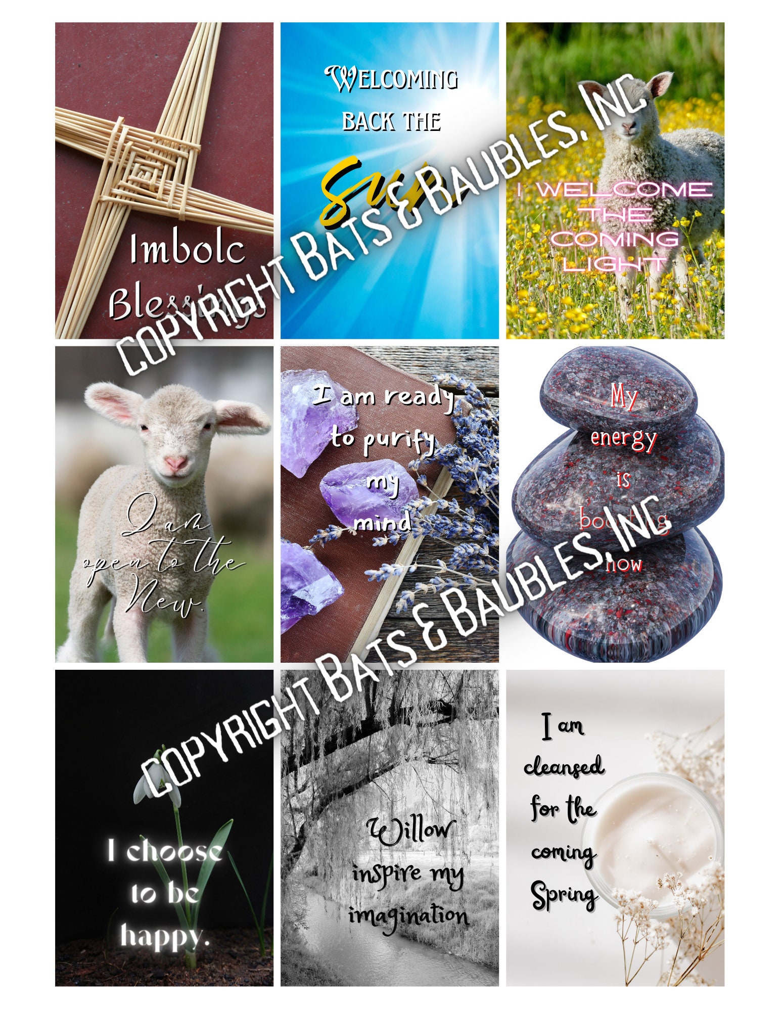 Imbolc Altar Affirmation Cards for Instant Download | Celebrate Imbolc ...