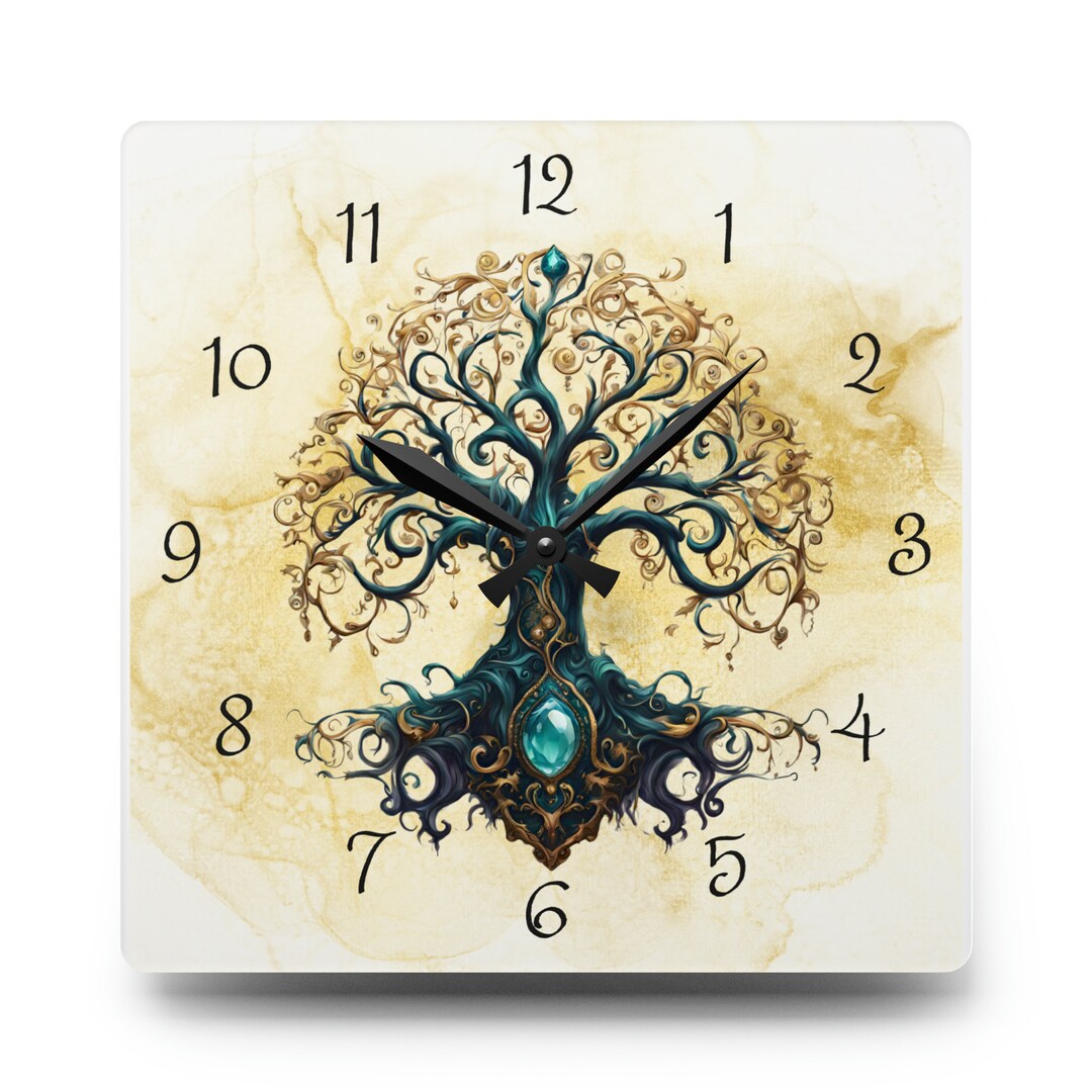 Tree Witch Acrylic Wall Clock | Tree Clock | Tree Clock for Witches ...