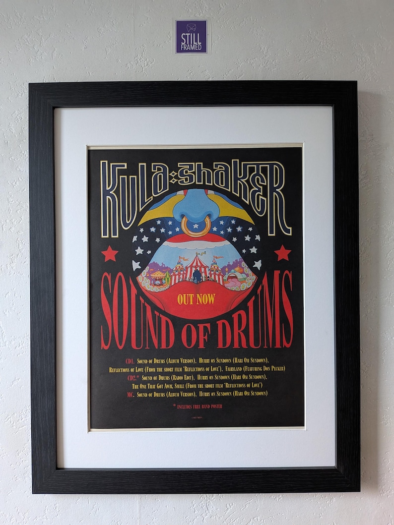 Kula Shaker - Sound of Drums - 1998 - Framed Original Promo Poster - Etsy