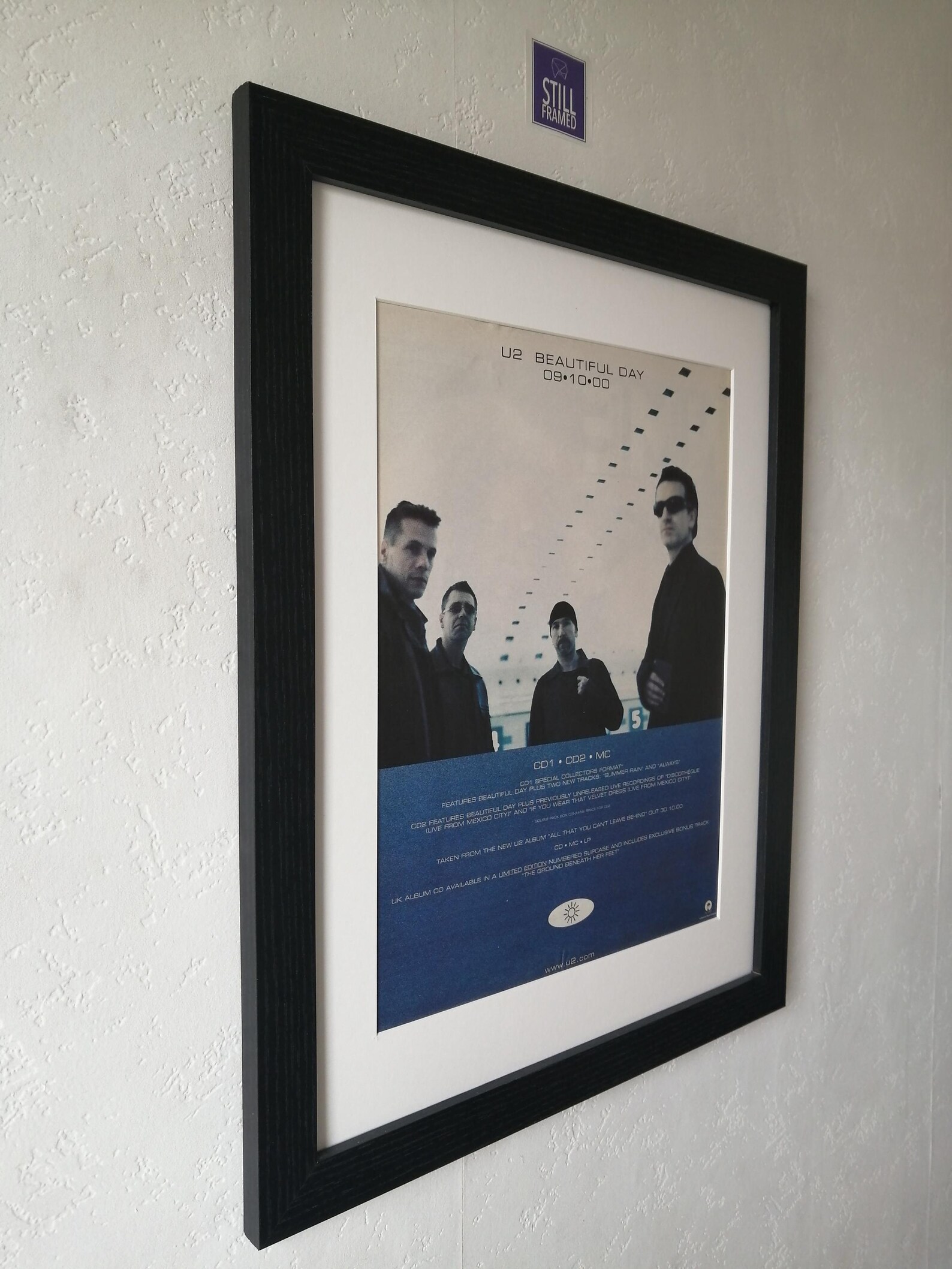 U2 - Beautiful Day- 2000 - Original Framed Promo Poster - Etsy