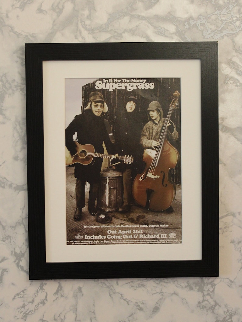 Supergrass - in It for the Money - 1997 - Framed Original Promo Poster ...