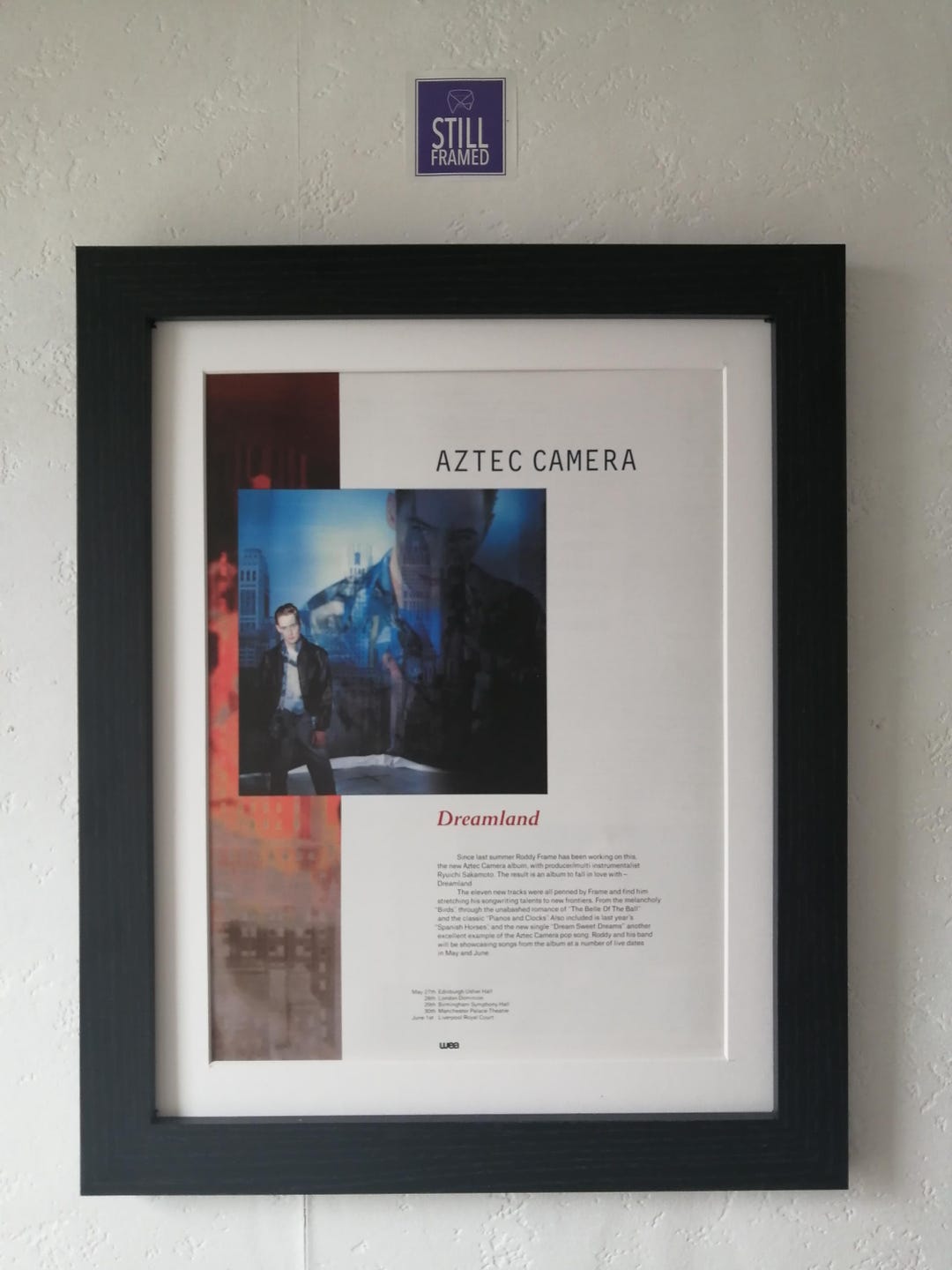 Aztec Camera - Dreamland - 1993 - Original Framed Promo Poster - Etsy