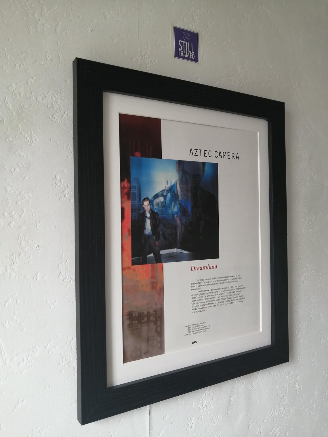 Aztec Camera - Dreamland - 1993 - Original Framed Promo Poster - Etsy