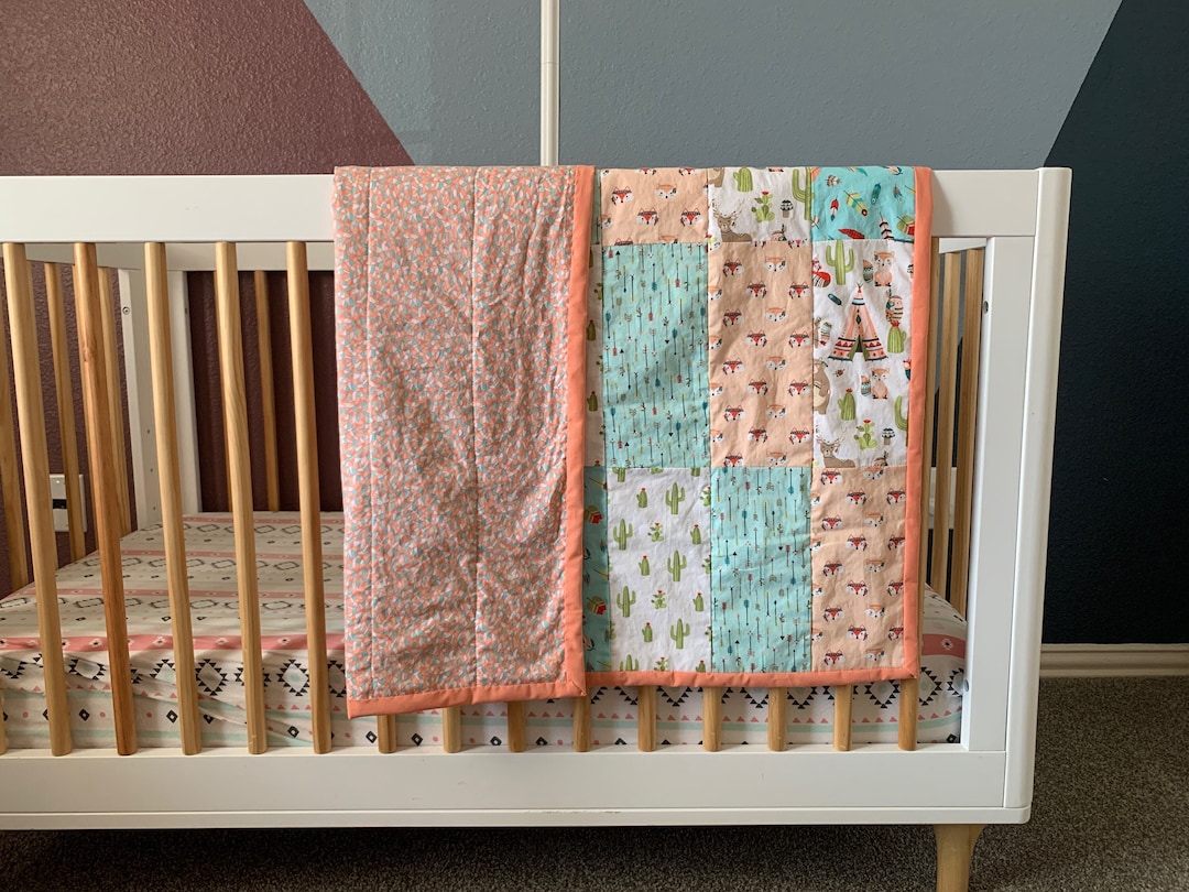 Baby Quilt, Handmade Quilt, Crib Size, Baby Gift, Baby Blanket, Crib ...