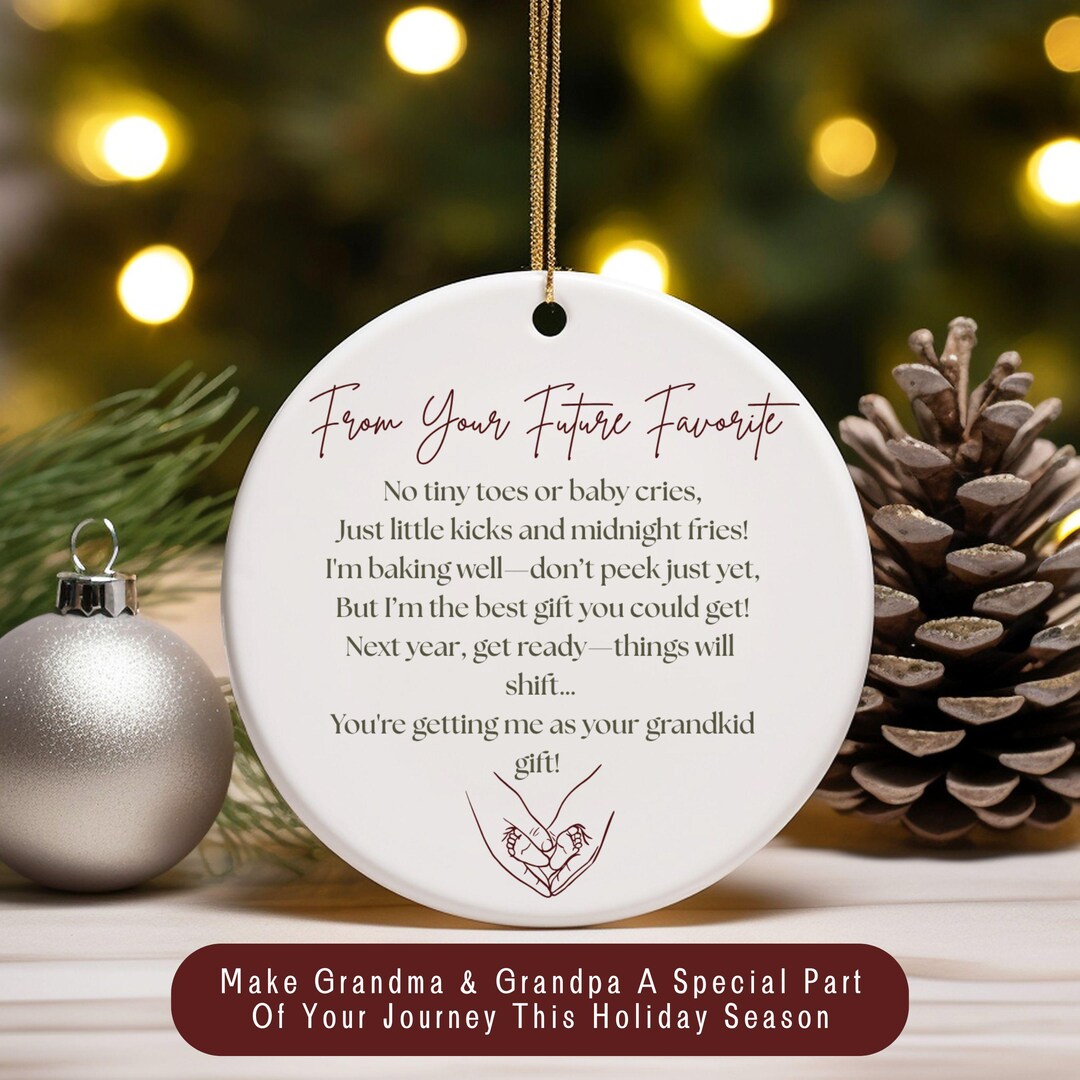 New Grandparents Pregnancy Reveal Christmas Ornament,sentimental Baby ...