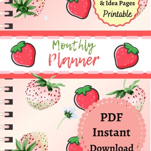 Strawberry Design Planner, Monthly and Weekly Calendar Pages, and ...