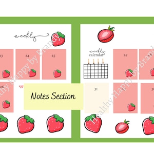 Strawberry Design Planner, Monthly and Weekly Calendar Pages, and ...