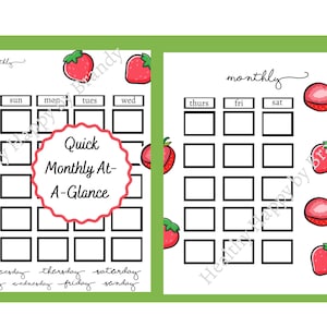 Strawberry Design Planner, Monthly and Weekly Calendar Pages, and ...