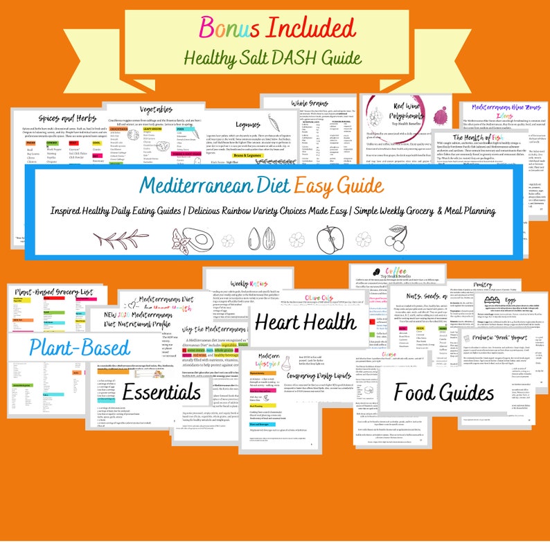Mediterranean Diet Food Rainbow Digital Guide/printable Grocery Food ...