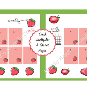 Strawberry Design Planner, Monthly and Weekly Calendar Pages, and ...