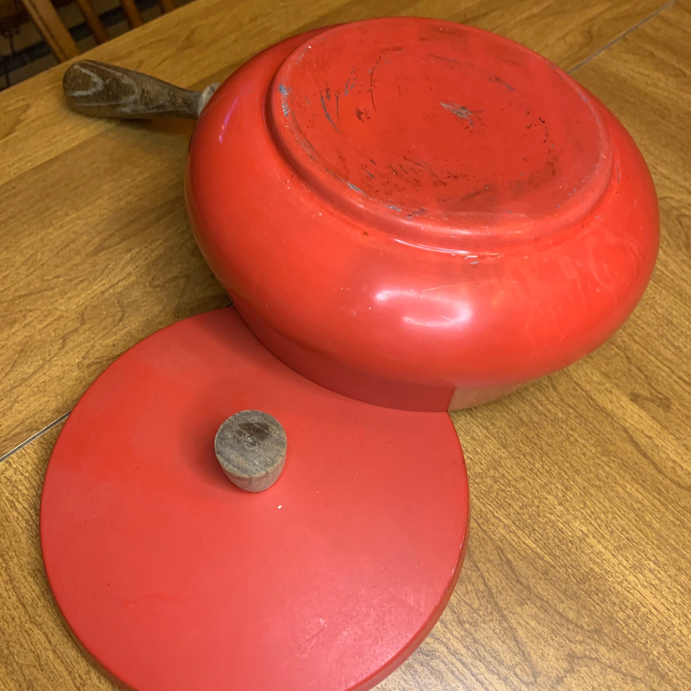Vintage Mid Century Modern Red Aluminum Fondue Pot - Etsy