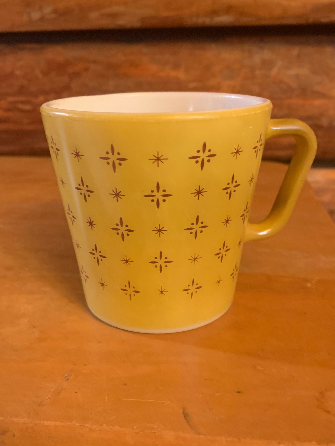 Vintage Pyrex Yellow Foulard Atomic Starburst Mug FAIR CONDITION - Etsy
