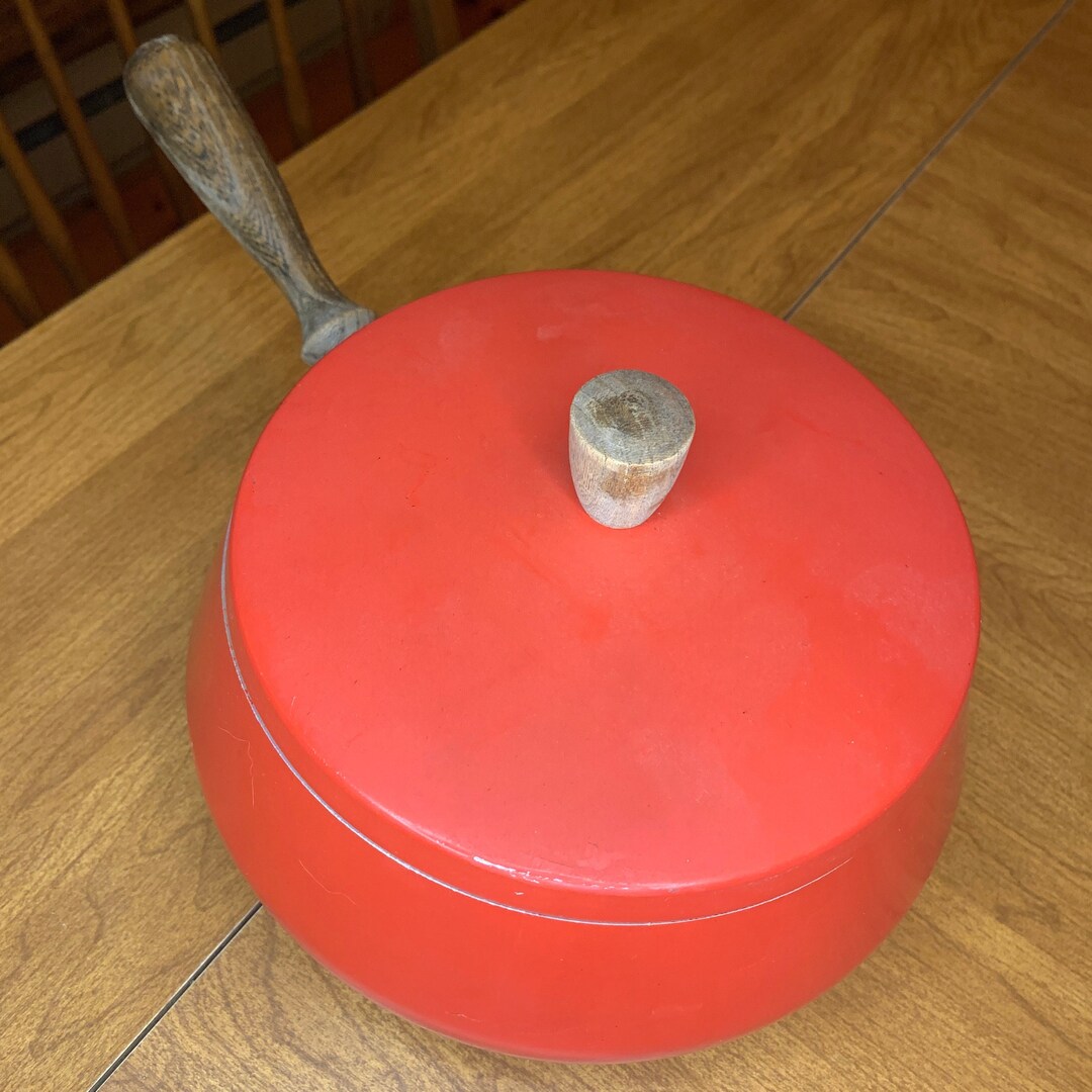 Vintage Mid Century Modern Red Aluminum Fondue Pot - Etsy