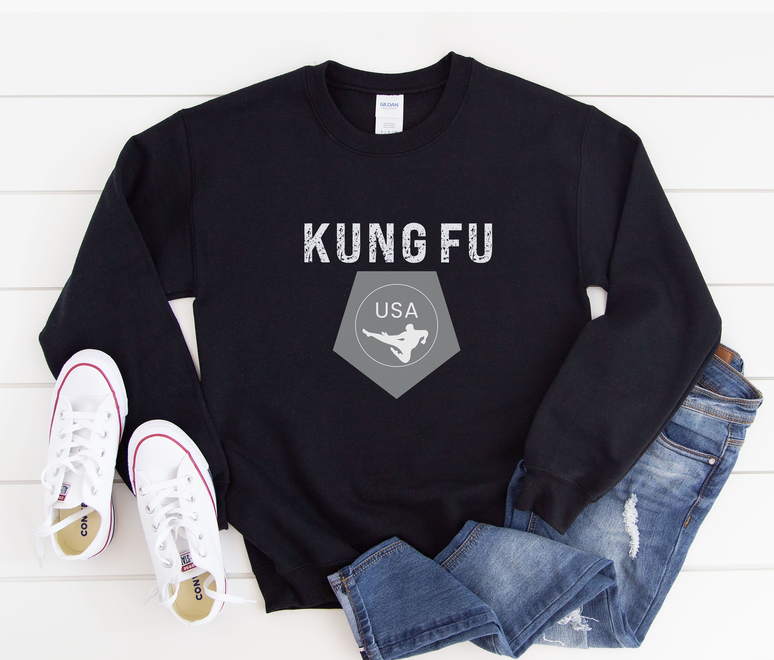 Kung Fu Sweatshirt Kung Fu Tees Men's Kung Fu - Etsy