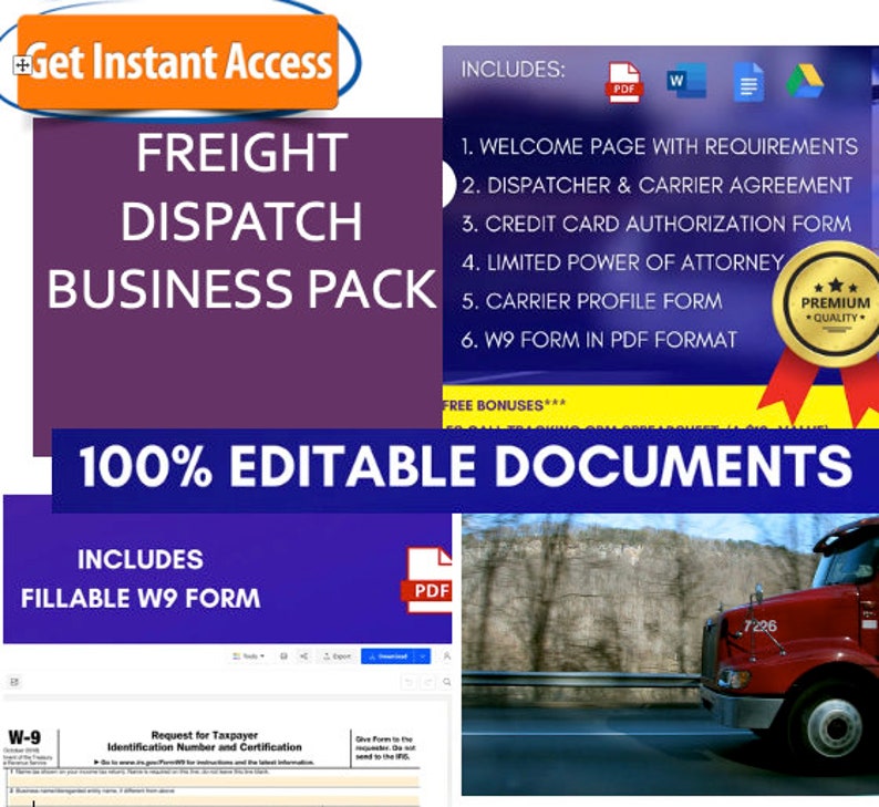Freight Dispatcher and Carrier Agreement Welcome Packet Editable ...