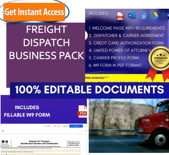 Freight Dispatcher and Carrier Agreement Welcome Packet Editable ...