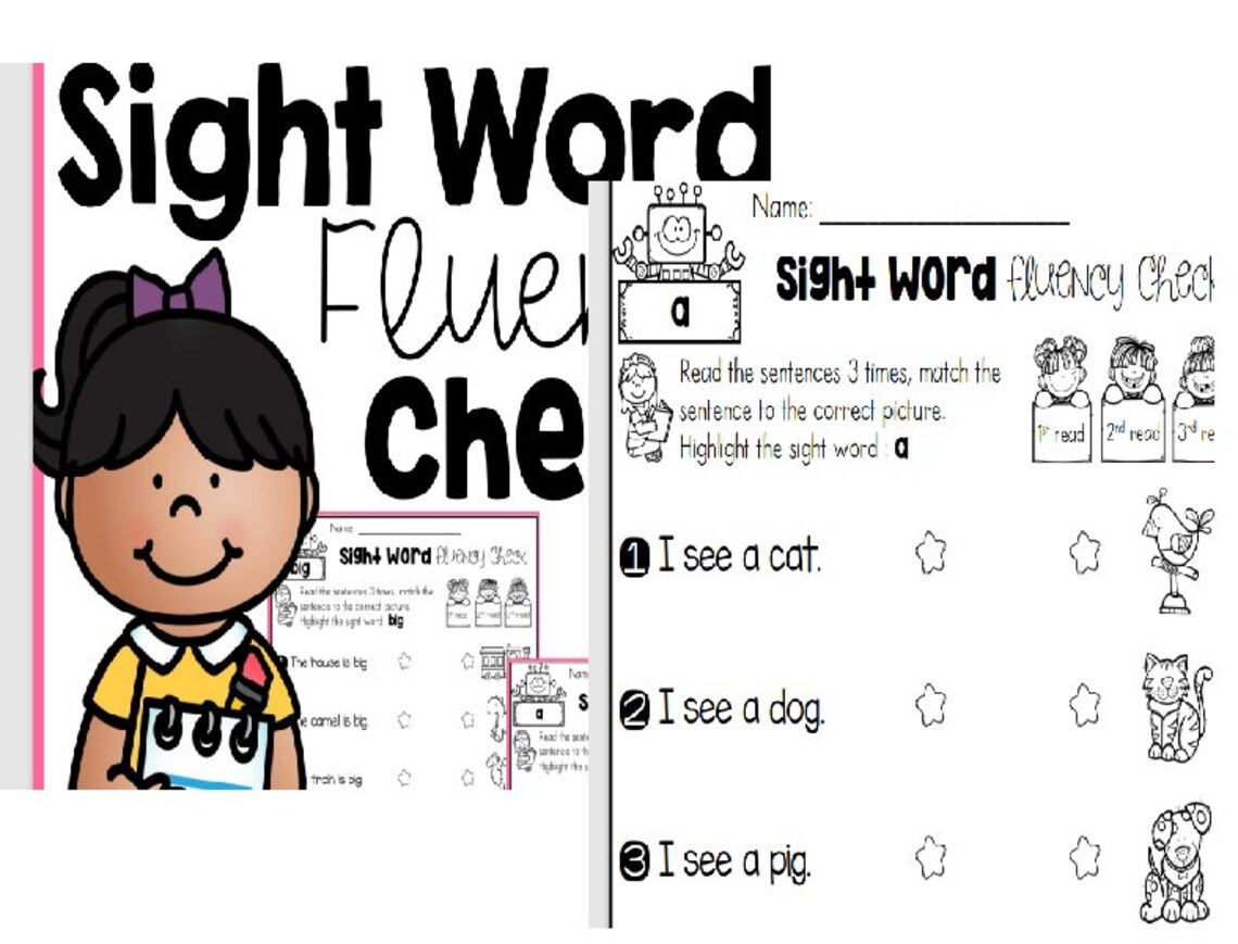 220 Sight Words Must Know Worksheets, Preschool Printable, 220 Pages - Etsy