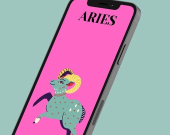 Aries Zodiac Phone Wallpapers | Astrology Constellation Astro Spiritual ...