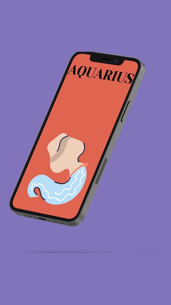 Aquarius Zodiac Phone Wallpaper | Etsy