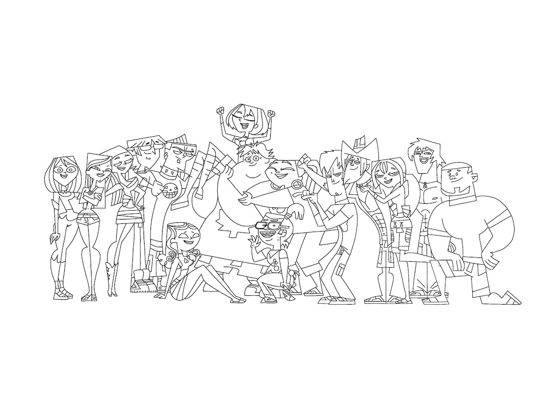Total Drama Island Coloring Page - Etsy UK