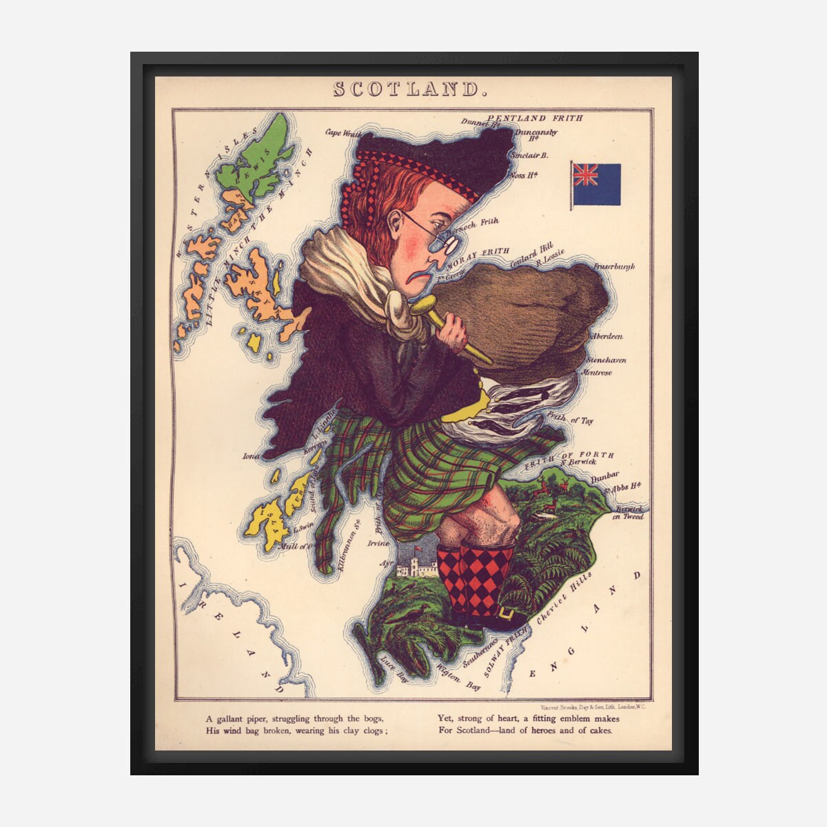 Scotland Anthropomorphic Vintage Map of Scotland Available - Etsy