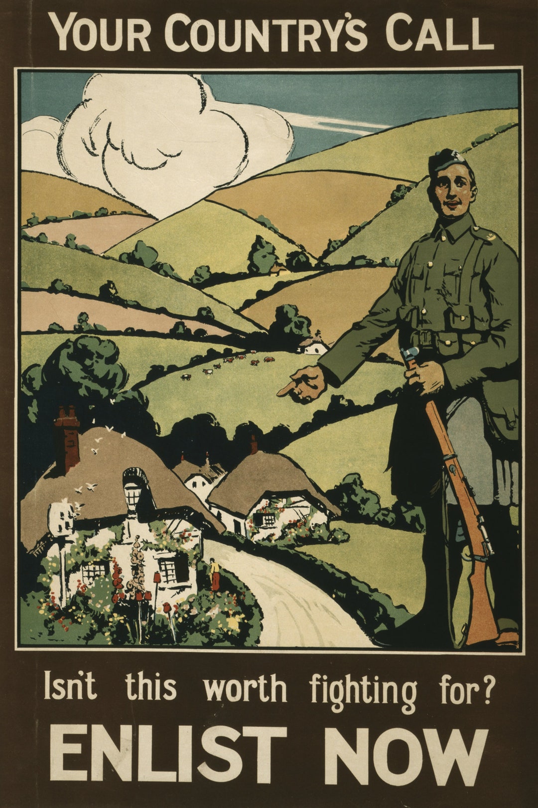 WWI Poster Your Country's Call, Enlist Now as a Digital Image Download ...