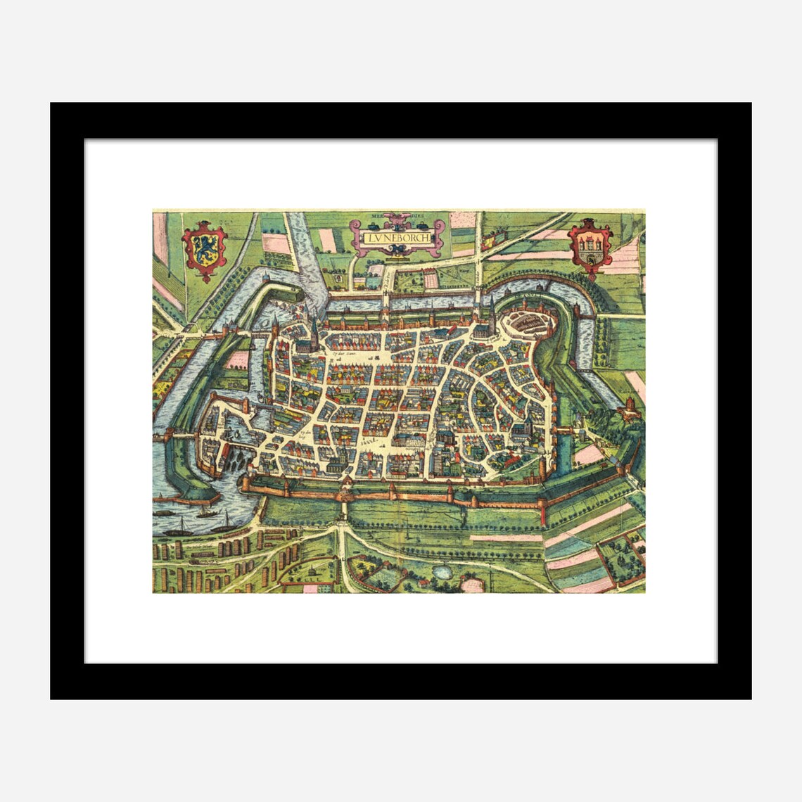 Edinburgh Scotland Medieval Town Plan by Braun Hogenberg Available as a ...