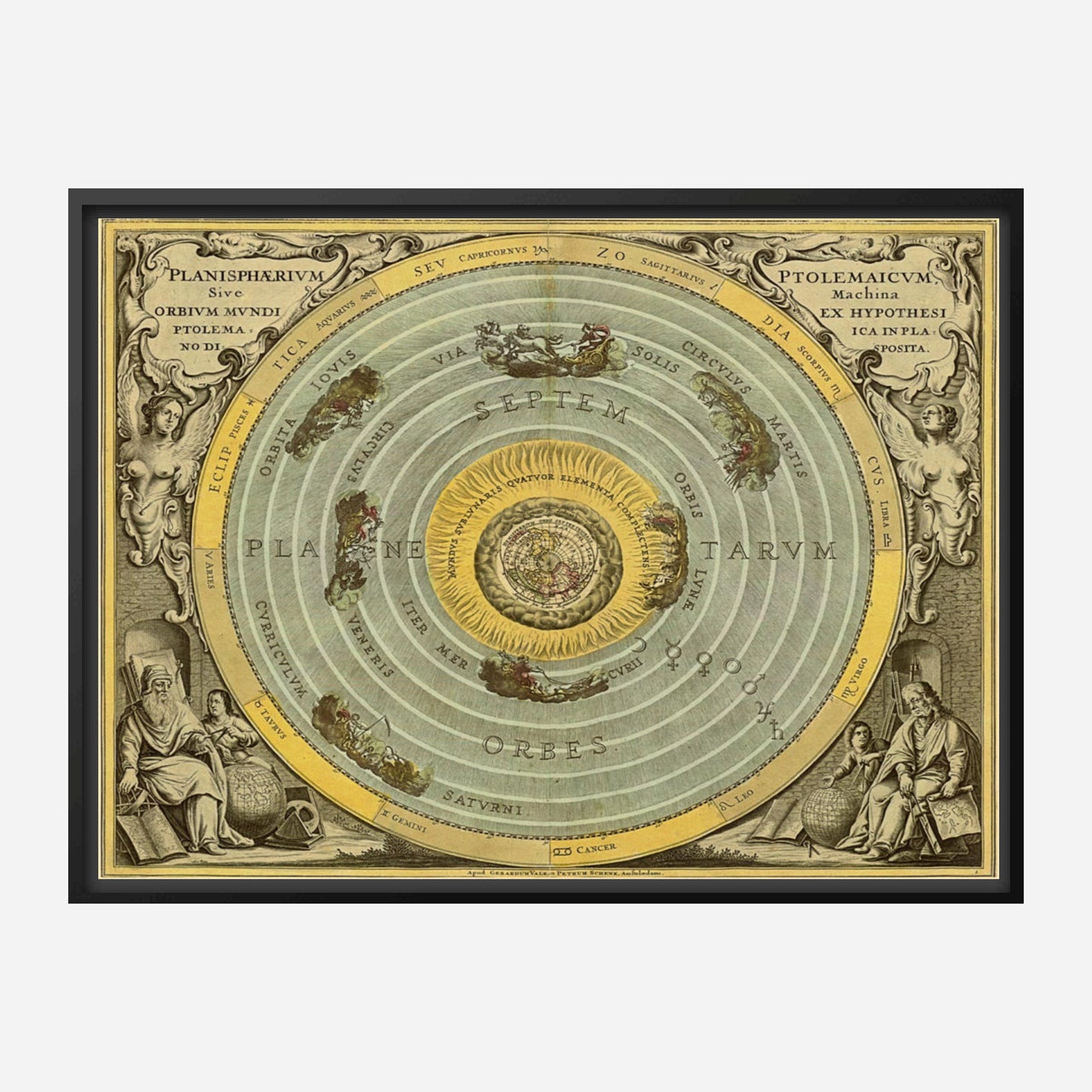 Map of the Heavens Planisphaerium Ptolemaicum by Andreas Cellarius as a ...