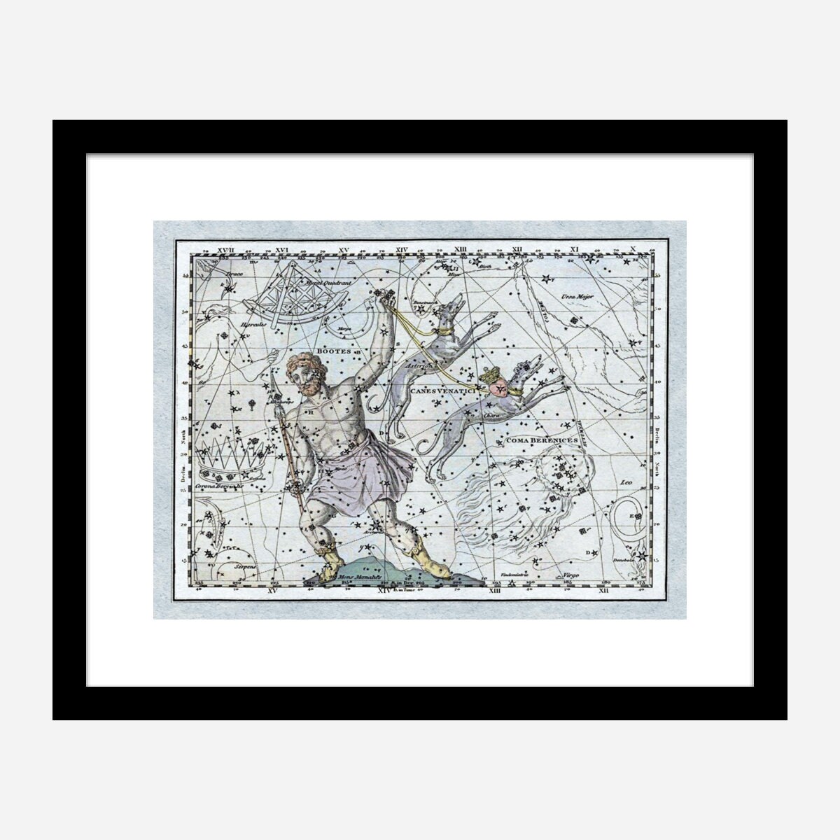 Map of the Heavens Bootes the Hunter by Alexander Jamieson as a Digital ...