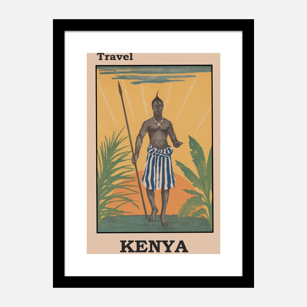 Africa, Kenya Travel Vintage African Travel Poster as a Digital Image ...