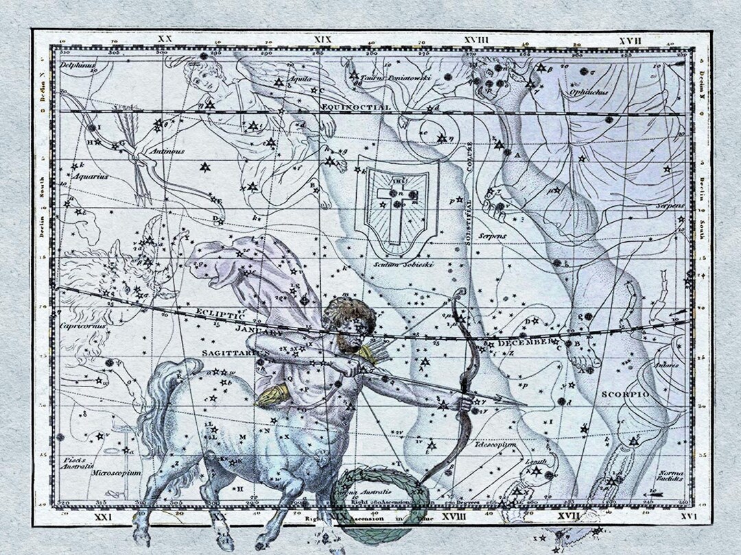 Map of the Heavens Sagittarius the Centaur by Alexander Jamieson as a ...