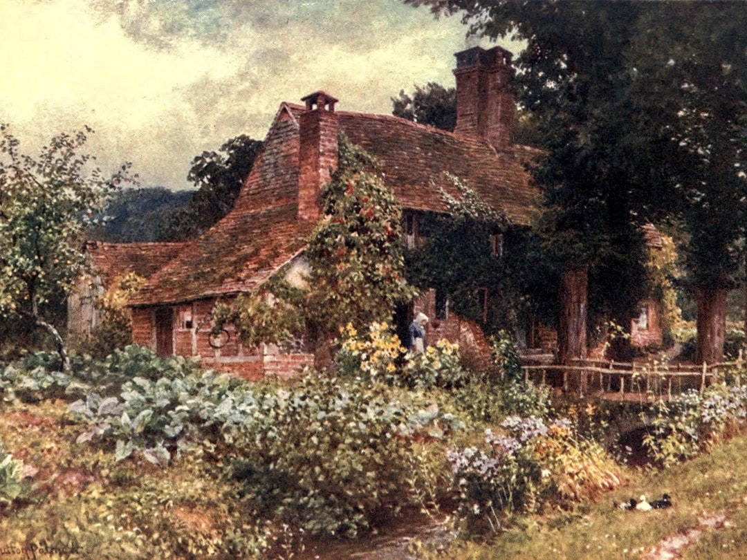 Old Mill Cottages Abinger Surrey by Harold Palmer Sutton - Etsy