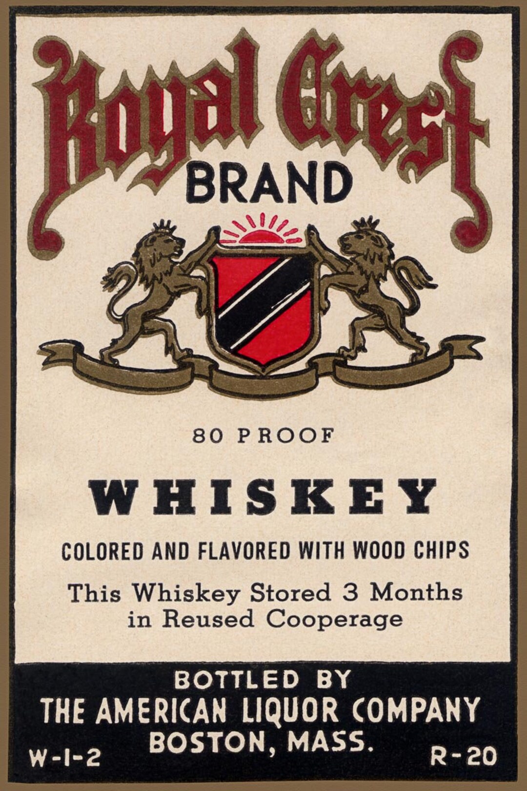 Royal Crest Brand Whiskey Vintage Drinks Label Available as a Digital ...