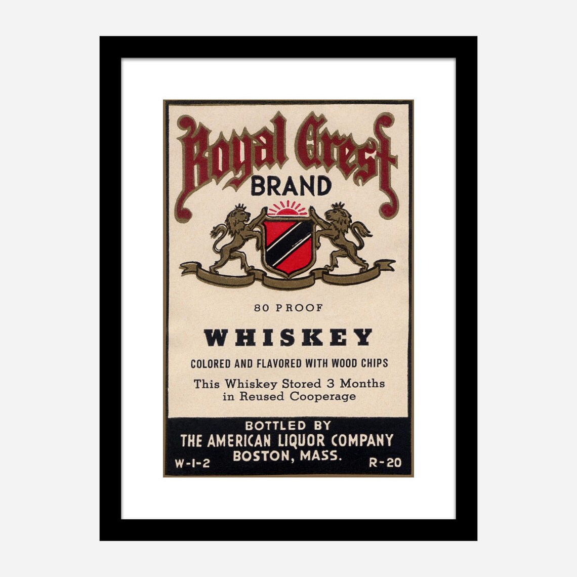 Royal Crest Brand Whiskey Vintage Drinks Label Available as a Digital ...