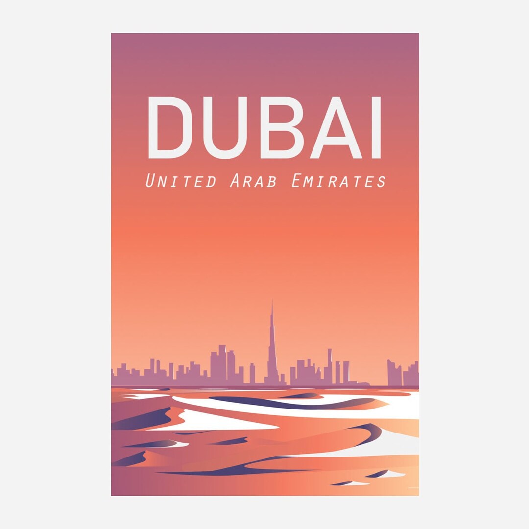 UAE, Dubai Travel Poster by Arctic Frame as a Digital Image Download - Etsy