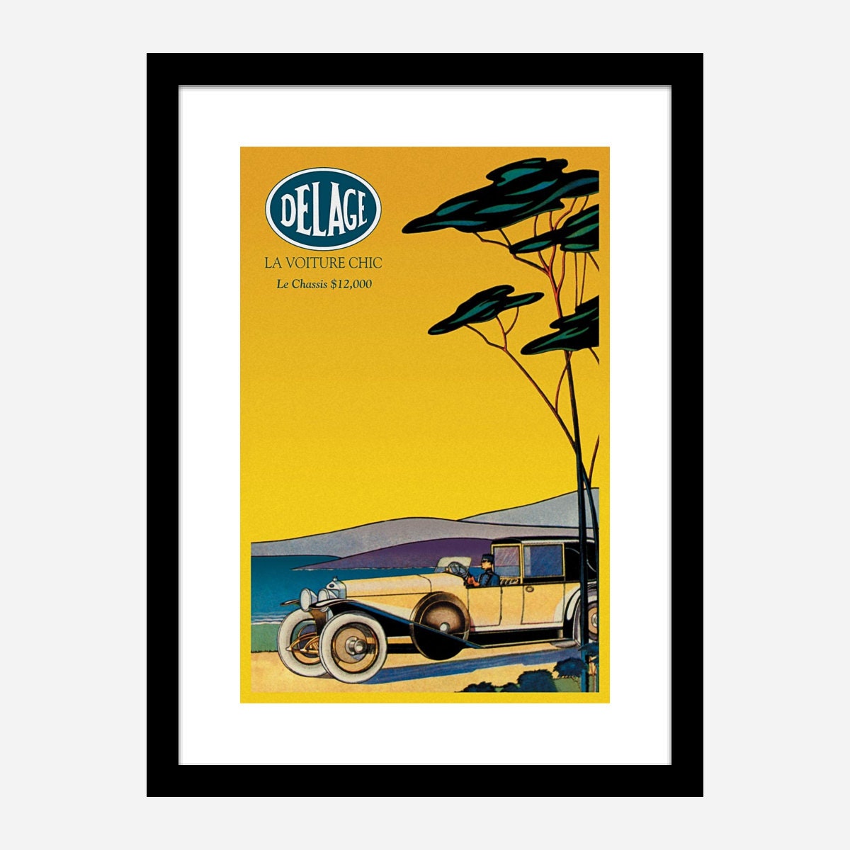 Delage Out for a Drive Vintage Car Advertising Poster as a Digital ...