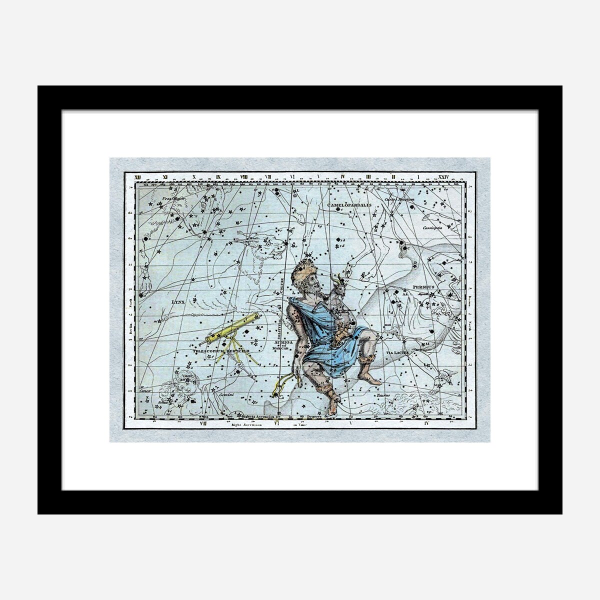 Map of the Heavens Auriga the Charioteer by Alexander Jamieson as a ...