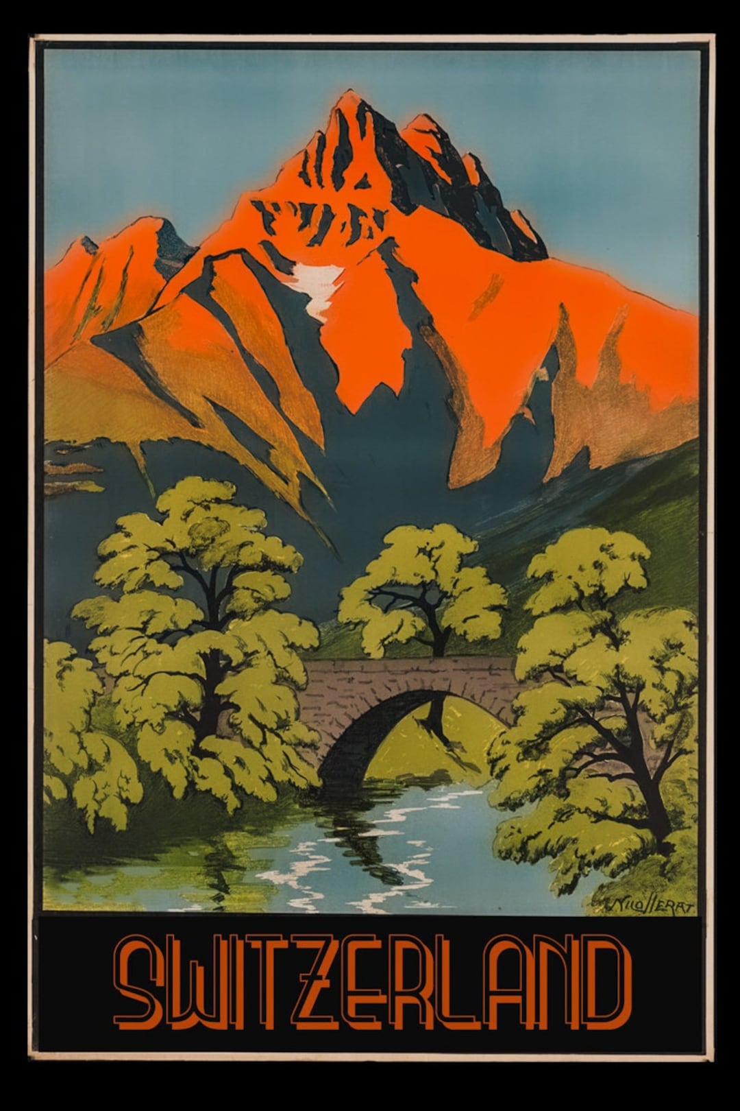 Switzerland, Vintage Swiss Travel Poster as a Digital Image Download - Etsy