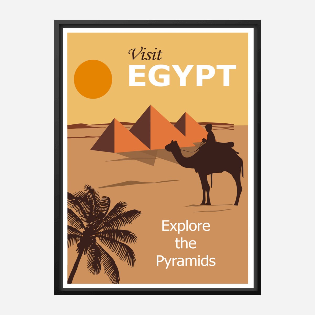 Egypt, Visit the Pyramids Vintage Egyptian Travel Poster as a Digital ...