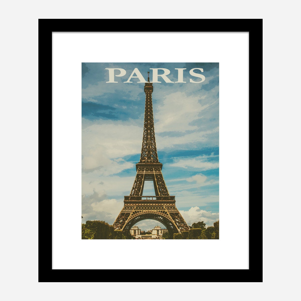 France, the Eiffel Tower Paris Vintage French Travel Poster as a ...