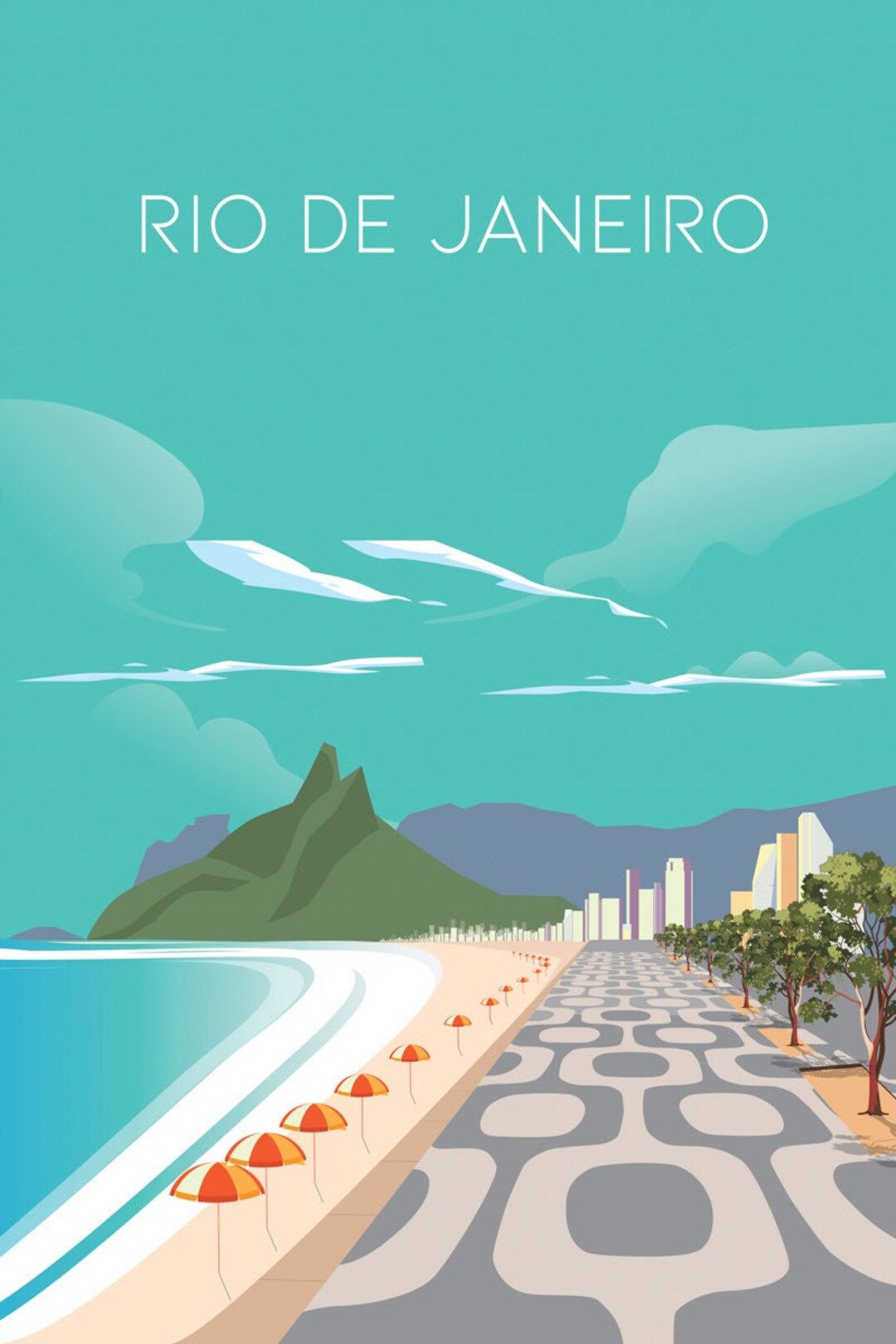 Brazil, Rio De Janeiro Travel Poster by Arctic Frame as a Digital Image ...