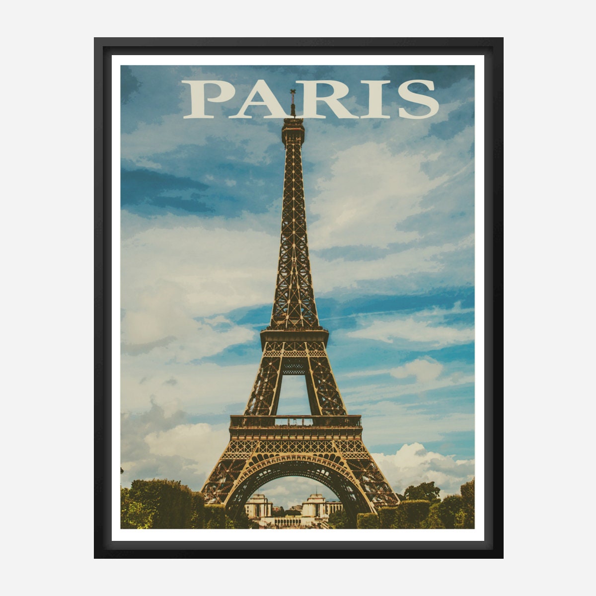 France, the Eiffel Tower Paris Vintage French Travel Poster as a ...