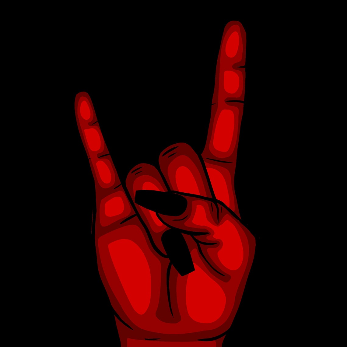Rock N Roll Hand PNG for Commercial Use for Stickers, Art, Shirts ...