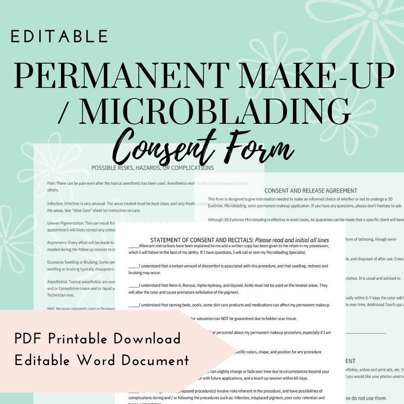 Consent Form for Microblading - Etsy