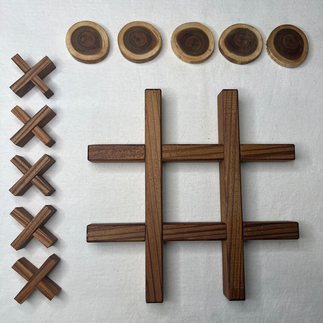 Tic Tac Toe Game Board & Pieces | Upcycled Material | Sustainable ...